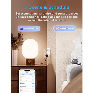 Meross Wi-Fi Smart Plug Mini, 15 Amp & Reliable Wi-Fi Connection, Support Alexa, Google Assistant, Remote Control, Timer, Occupies Only One Socket, 2.4G WiFi Only, 4 Pack