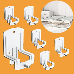 Set of 6 Metal Anti-Slip Mattress Gaskets - Prevents Sliding & Keeps Mattress in Place/Enjoy Peaceful Nights- Easy Installation/Solid Design White