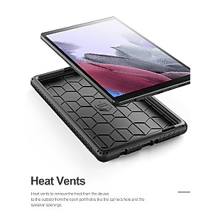 Poetic Turtleskin Heavy Duty Case Designed for Galaxy Tab A7 Lite 8.7 Inch (SM-T220/T225/T227), Rugged Shockproof Drop Protection Kids Friendly Protective Silicone Cover Case, Black