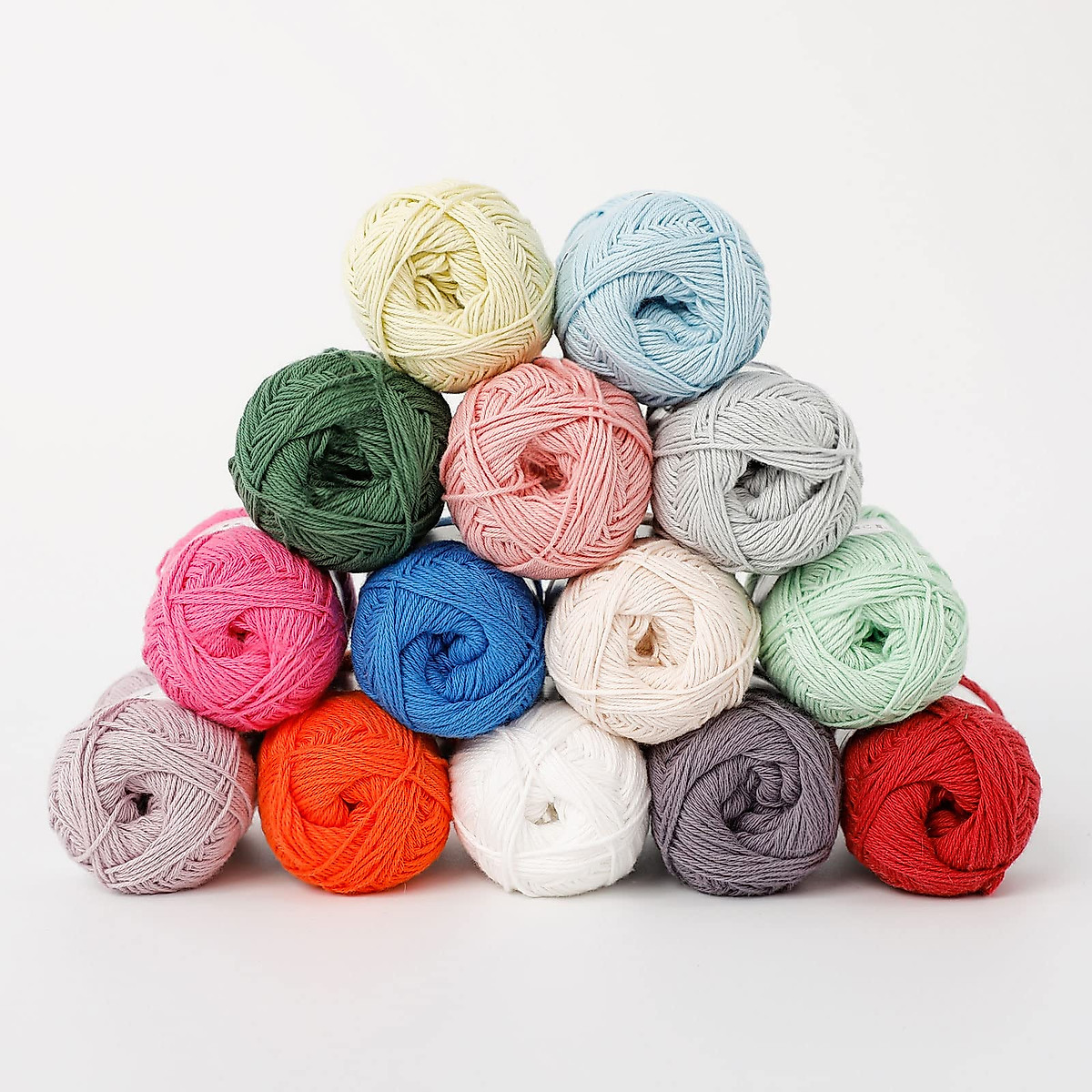 NICEEC 4 Skeins Soft Baby Cotton Yarn, 4 Ply, DIY Craft, Fingering Weight, Blanket Yarn for Crochet & Knitting, Total 700yds/7.05oz - Green