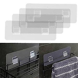4 Pcs Adhesive Hooks Sticker Replacement for Shower Caddy Basket
