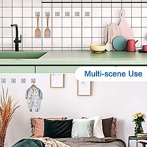 “N/A” Adhesive Hooks Heavy Duty Stick on Wall Towel Hooks, Stainless Steel Wall Hook Door Hooks and Coat Hooks Self Adhesive Holders for Hanging Kitchen Bathroom Home Adhesive Hooks - 4 Pack