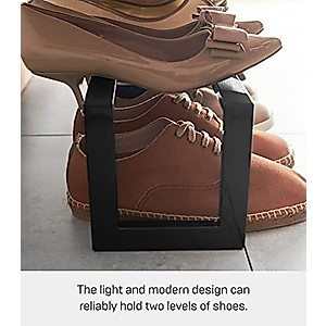 Yamazaki Expandable Home Adjustable, Small | Steel | Shoe Rack, Single, Black