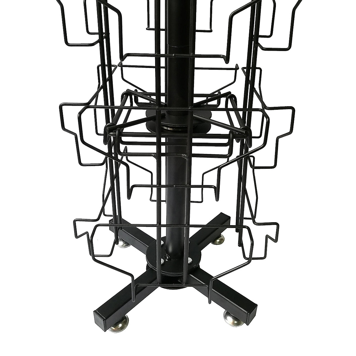 FixtrueDisplays Rotating Postcard/Greeting Card Display w/Sign Clip, 16 Horizontal Pockets (6x4") Pocket Size: 6"Wide X 4.9"High, 16 Pockets. - Black 11700