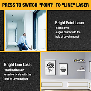 PREXISO 2-in-1 Laser Level with 100Ft Point & 30Ft Line, Magnetic Leveler for Construction, Home Renovation