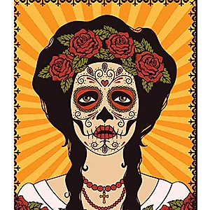 DaLin 9 Sheets Floral Day of the Dead Sugar Skull Temporary Face Tattoos for Halloween