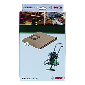Bosch 5 x Paper Filter Bags (Accessories for Vacuum Cleaners AdvancedVac 20)