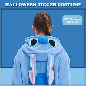 VEULENT Adult Onesie Pajamas Unisex Animal One-Piece Cartoon Costume Cosplay Homewear Sleepwear Partywear For Men Women(Stitch, XL)