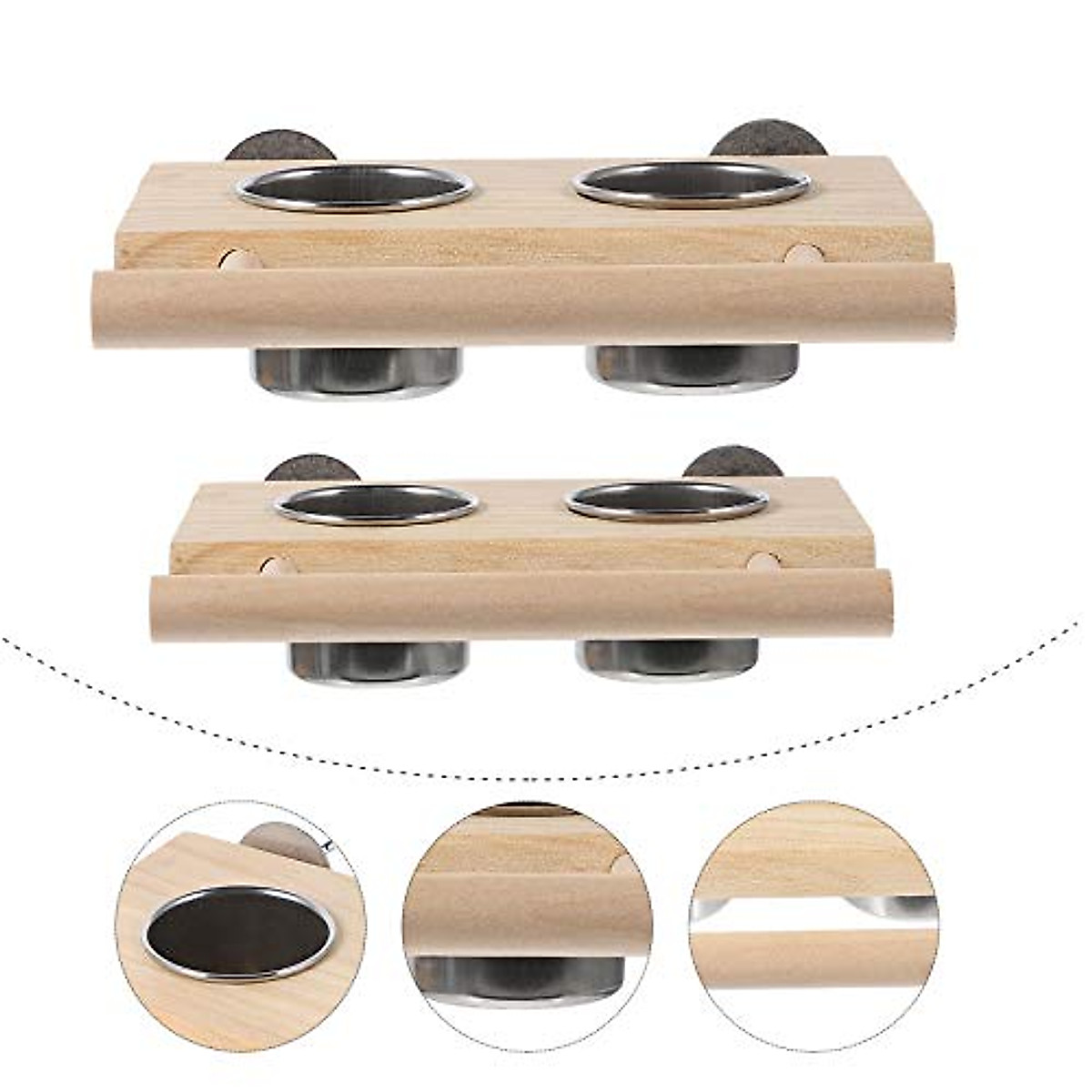 Balacoo Bird Parrot Feeding Cups with Clamp Window Pet Bird Water Feeder Stainless Steel Dishes Feeder for Cage Small Animal Parrot Cockatiel Conure Budgies Parakeet 2pcs