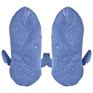 Disney Women's 1-Pack Plush Footlet, Blue, 9/11