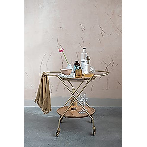 Creative Co-Op Wine Glass Mango Wood Stopper Decanter, 10" x 6", Clear