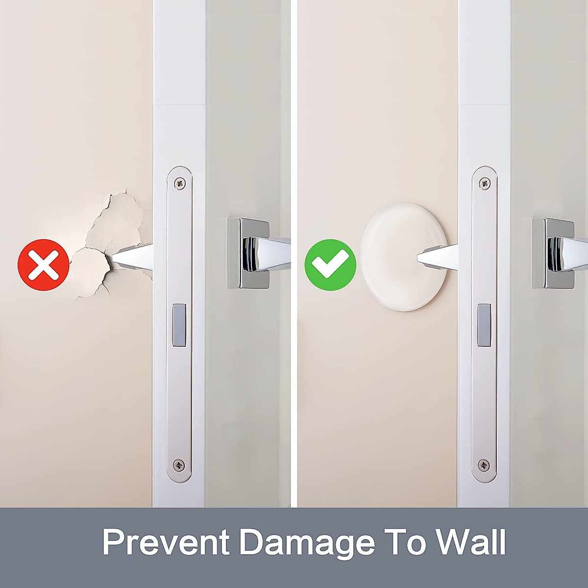 Large Door Knob Wall Protector 3.15“, 6pcs Clear Door Stopper Wall Protector with Strong Self Adhesive, Soft Silencer Door Bumpers for Home and Office