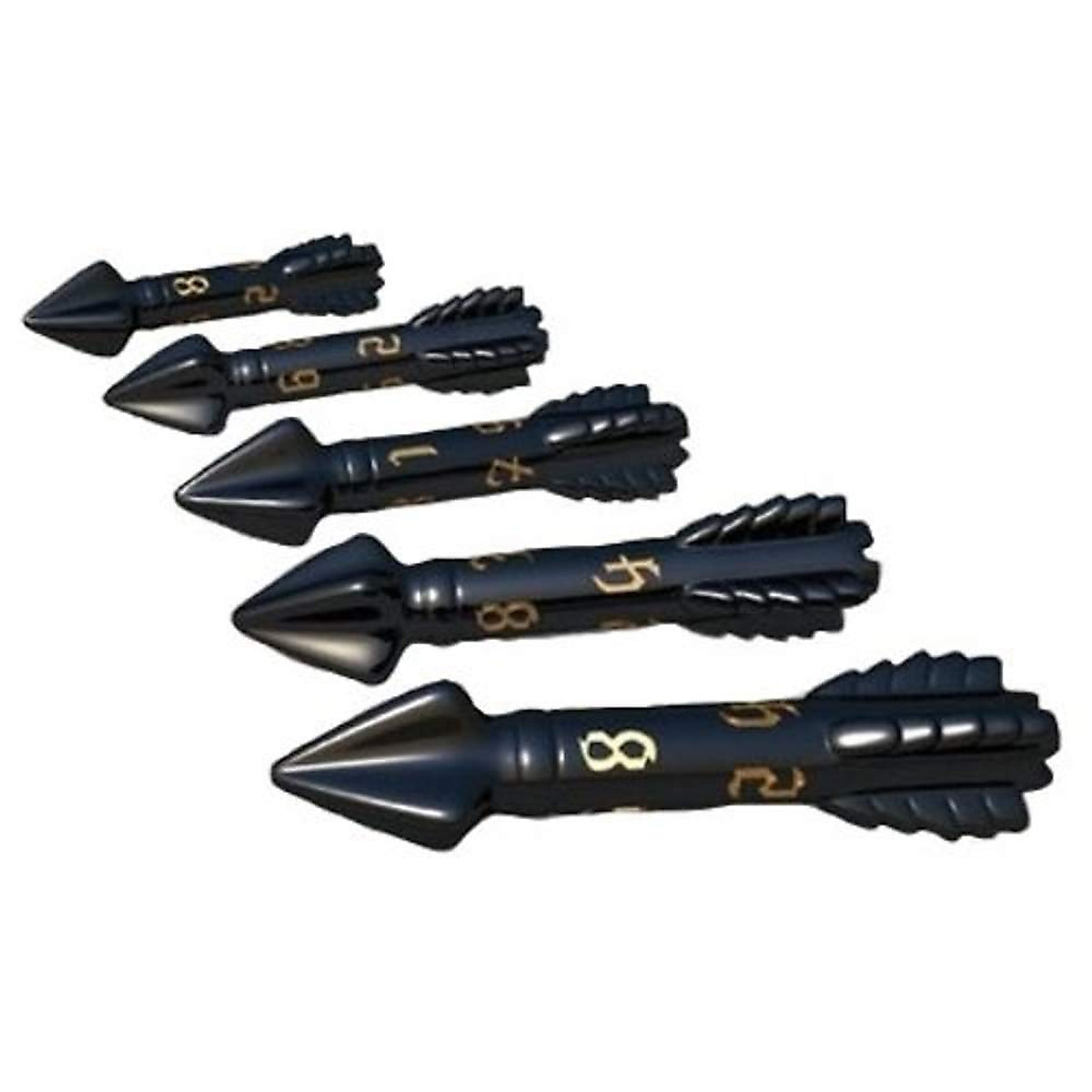 PolyHero Dice Rogue Level Up Pack: 5d8 Crossbow Bolts - Nightshade