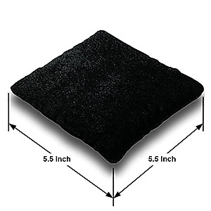 Resonant Energies 5.5 Inch Large Black Velvet Crystal Pillow Display Pad, Square, CPV3L