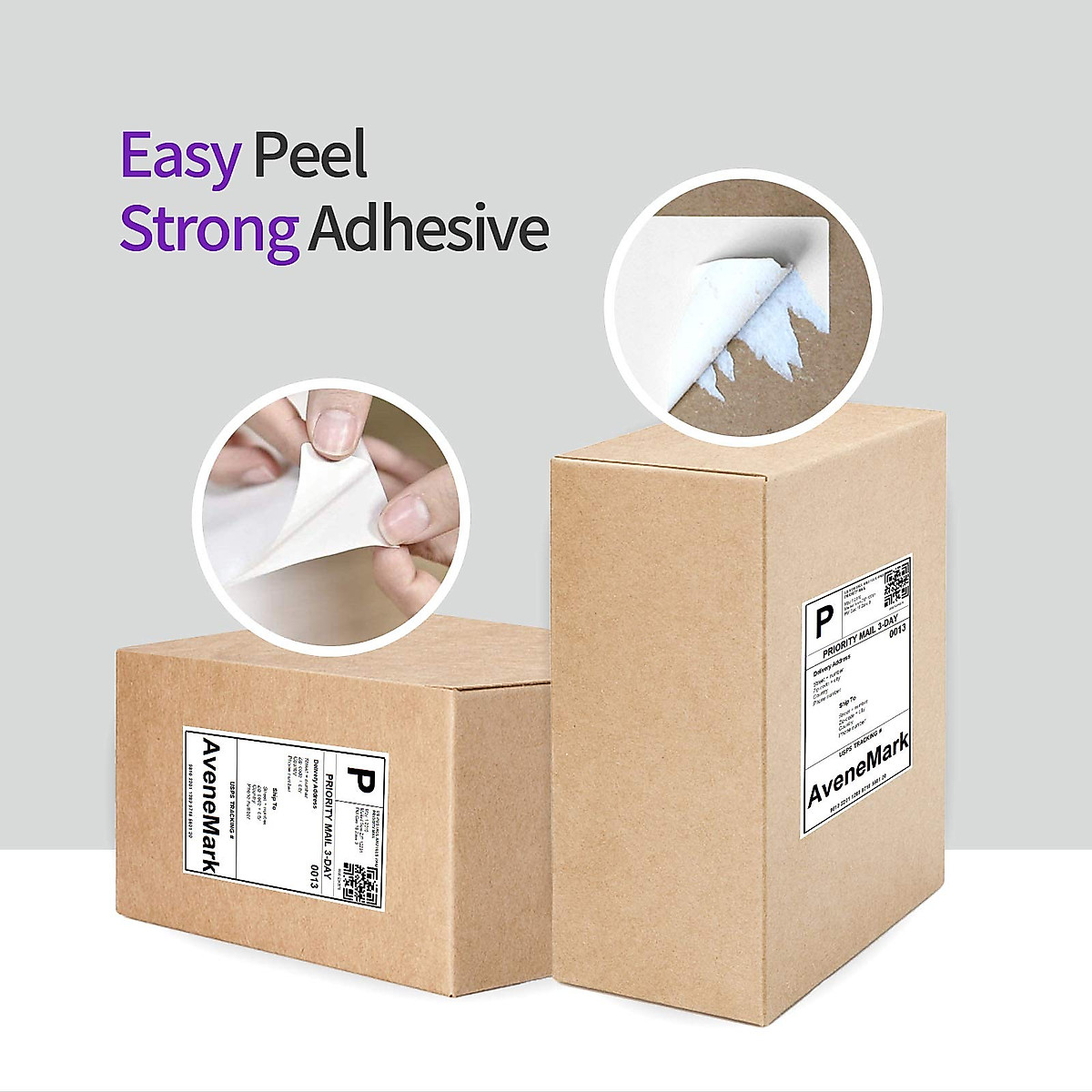 AveneMark 4 Stacks 2000 Labels 4" x 6" Fanfold Direct Thermal Labels, Postage Shipping Labels Paper with Perforated, Strong Adhesive Label for Zebra, Rollo, MUNBYN Thermal Printer,500 Labels per Stack