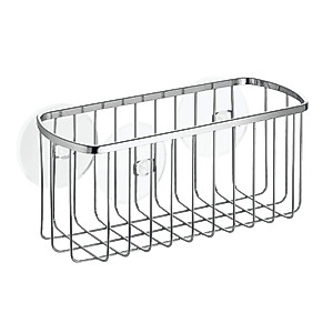 InterDesign Suction, Rectangle Basket, Polished Stainless Steel