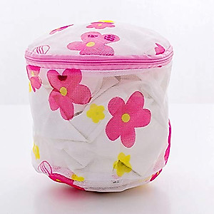 Cabilock Laundry Basket 5pcs Underwear Wash Mesh Bag Mesh Bra Laundry Bag Thickened Zippered Mesh Laundry Bags Bra Lingerie Panties Washing Bags Foldable Underwear Washing Bag for Women Girl White