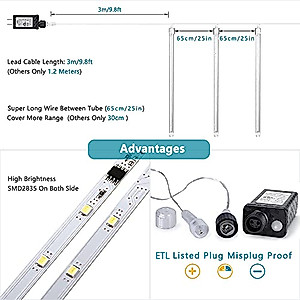 BrizLabs Christmas Meteor Shower Falling Rain Lights, 12 inch 10 Tubes 240 LED Icicle Cascading Christmas Lights Outdoor, Waterproof Plugin Warm White Xmas Tree Lights for Garden Christmas Party