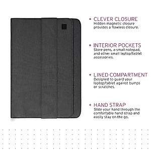 [U] by UAG Mouve 16-inch Laptop Sleeve Sleek & Modern Padded Protective Carrying Case Snug Tailor Fit, up to 16-inch Devices, Compatible with MacBook Pro, Dark Grey