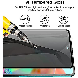 [2 Pack] Privacy Screen Protector for Samsung Galaxy S20 FE/ A51/ A52/ A53 (4G/5G), [Not Support Fingerprint Unlock] Anti Spy Full Coverage Anti Scratch Tempered Glass Film for Galaxy S20 FE/ A53/ A52/ A51 6.5 Inch (Black)