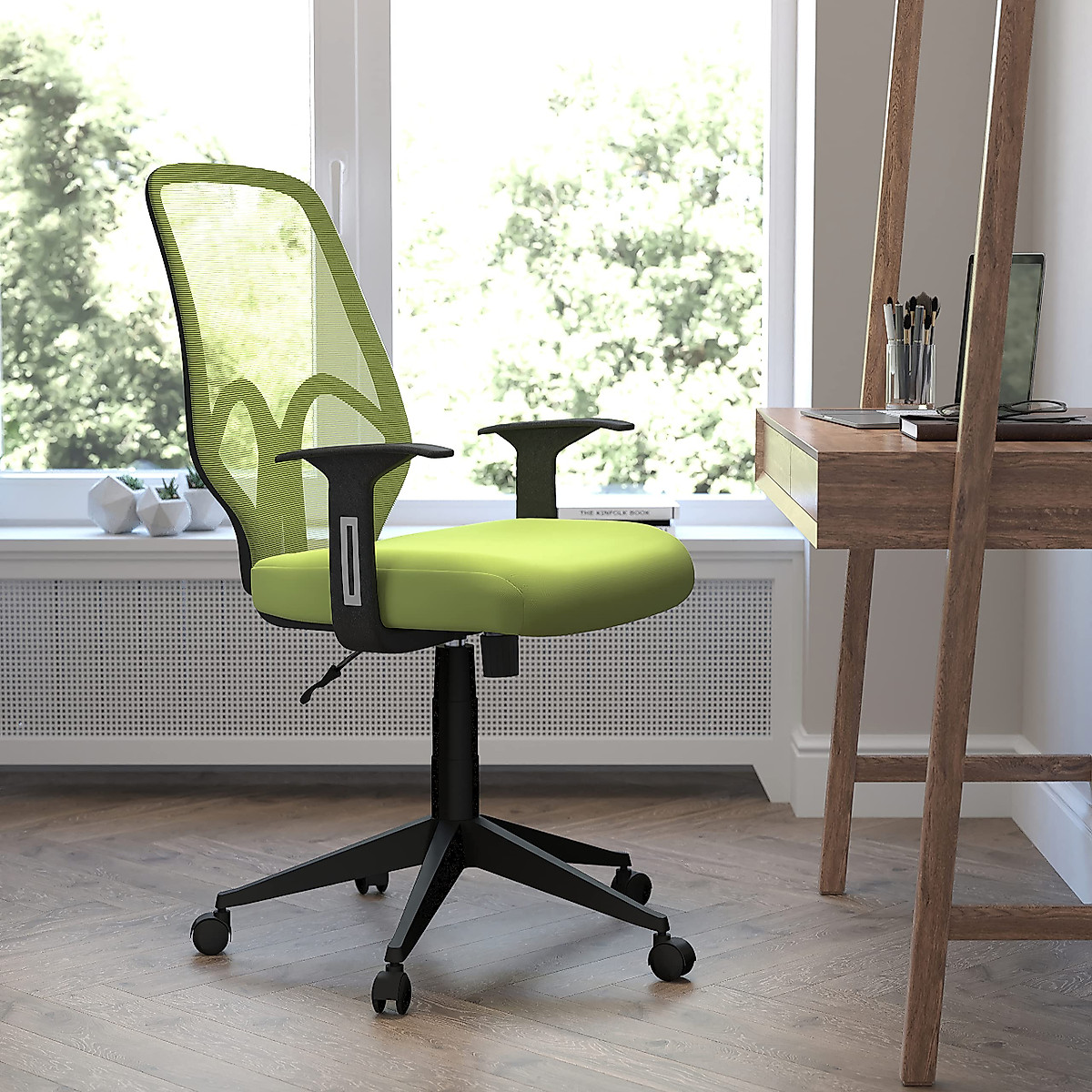 Flash Furniture Salerno Series High Back Green Mesh Office Chair with Arms