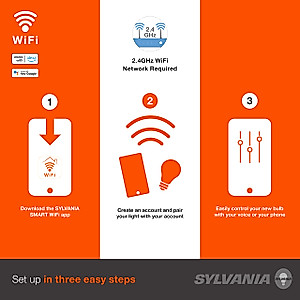 SYLVANIA Wifi LED Smart Light Bulb, 65W Equivalent Full Color and Tunable White BR30, Dimmable, Compatible with Alexa and Google Home Only - 4 Count (Pack of 1) (75688)