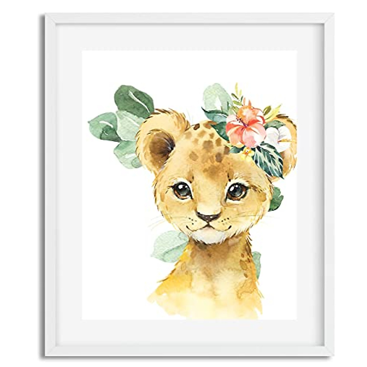 Safari Nursery Girl - Safari Animal Pictures Wall Art - Baby Room Animal Prints - Jungle Babies Wall Decor - Little Girls Room Wall Decor - 8x10 - UNFRAMED (Safari Girls 6)