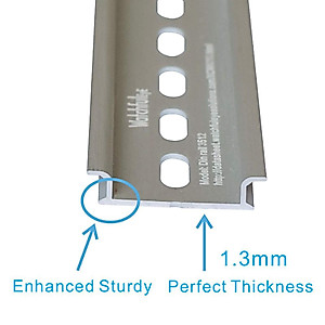 WatchfulEyE DIN Rail Mounting Bracket | Rack Mount DIN Rail Kit Rack Ears DIN Rail Slotted Aluminum Alloy Oxidation Length 17 Inch Width 35mm Height 7.5mm