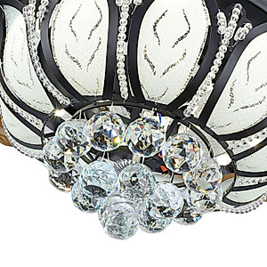 DYRABREST Invisible Ceiling Fan with Retractable Blades and Remote Control 36inch Ceiling Fan Light Covers Crystal Chandelier Fan Light Bladeless Ceiling Fan for Livingroom Bedroom Home (36 inch)