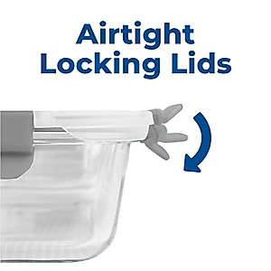 NINJAMO 24 Piece Glass Microwave Dishwasher Safe Storage Prep Meal Containers with Lids Leak Proof (Gray)