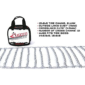 The ROP Shop | Pair of 2 Link Tire Chains 15x5x6 for Troy-Bilt, Ariens & Husqvarna Snow Blower