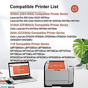 v4ink Remanufactured Toner Cartridge Replacement for HP 304A CC530A CC531A CC532A CC533A use with HP LaserJet CP2025n CP2025dn CP2025x CM2320 CM2320n CM2320fxi Tray_Toners_Cartridges_Printer (4-Pack)