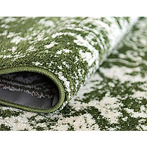 Unique Loom Richmond Collection Area Rug - Medallion (3' 3" Round, Green/ Ivory)