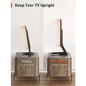 Perlegear Universal TV Stand Legs for Most 32-55 inch Flat or Curved TVs with VESA Mounting Patterns 200x100mm to 800x400mm, Table Top TV Stand Base Supports up to 88 lbs, PGTVS22
