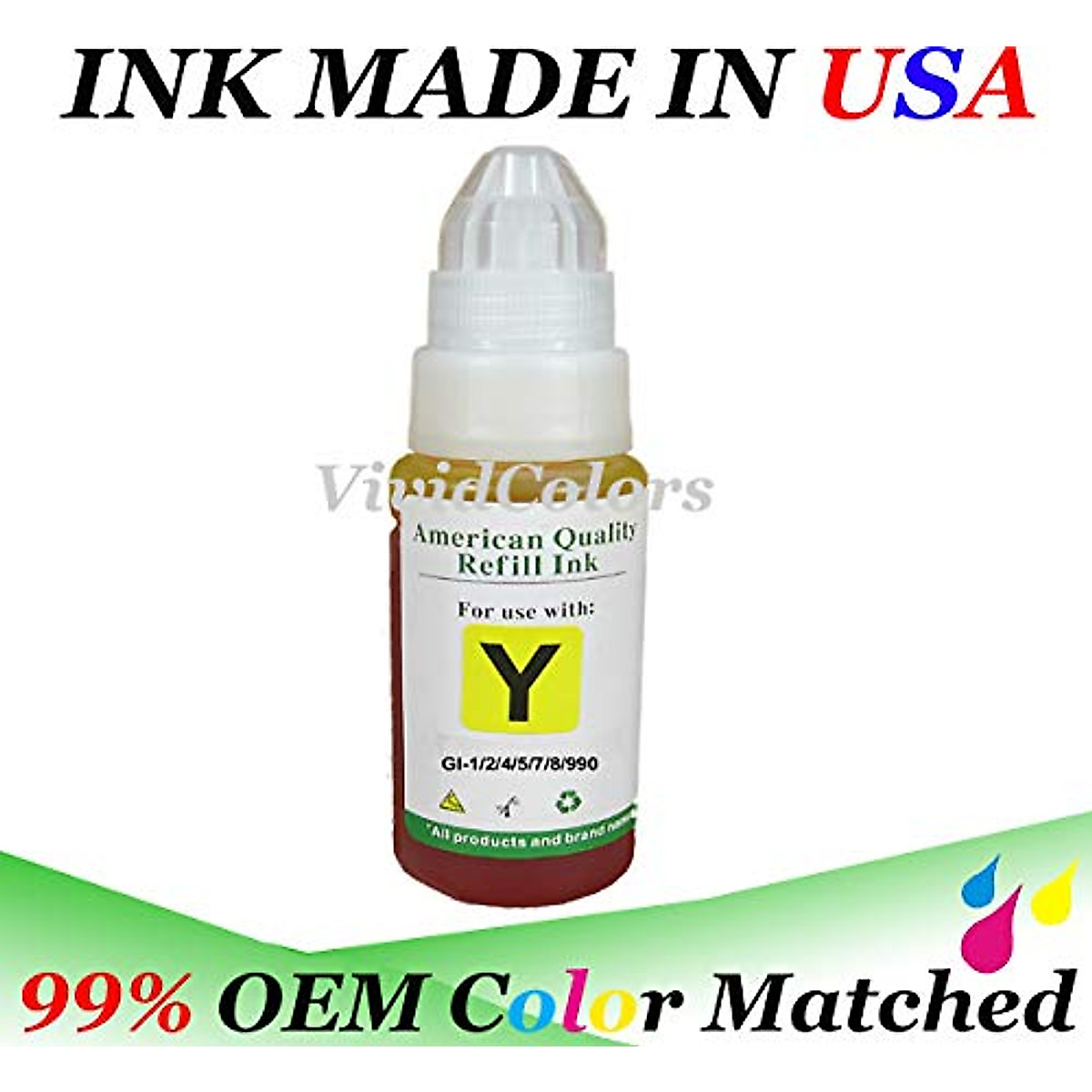 Vivid Colors Refill ink use with Mega tank GI 190 290 GI890 GI990 GI590 GI-290 4 pack