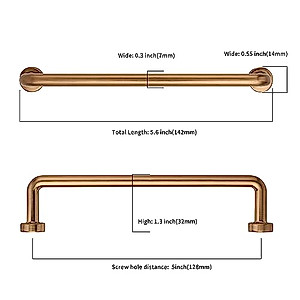 Asidrama 10 Pack 5 Inch(128mm) Champagne Bronze Kitchen Cabinet Handles, Cabinet Pulls Kitchen Cabinet Hardware for Cupboard Drawer Pulls