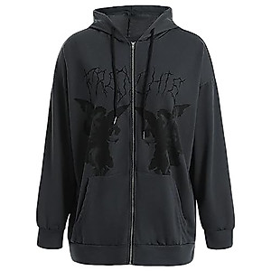 Lausiuoe Pink Hoodie Womens Long Sleeve Cute Cat Ear Pullover Hoodie Crop Top Gothic Cold Shoulder Lace Up Y2k E-Girl Oversized Sweatshirt