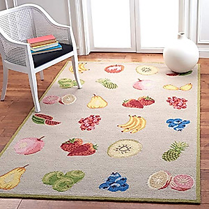 SAFAVIEH Chelsea Collection Area Rug - 8' x 10', Stone, Hand-Hooked French Country Wool, Ideal for High Traffic Areas in Living Room, Bedroom (HK265B)