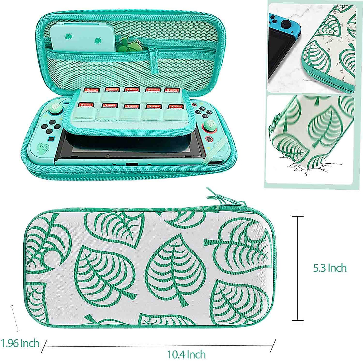 Accessories Bundle for Nintendo Switch Animal Crossing - YOOWA Accessory kit NS Animal Crossing Set with Carrying Case Protective Cover Screen Protector Game Card Holder Play Stand Thumb Grips