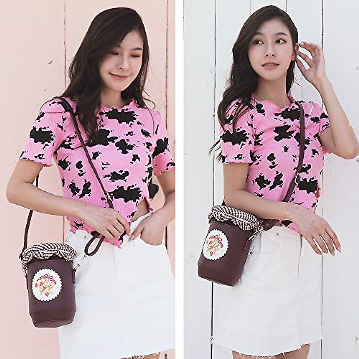 ENJOININ Novelty Jam Bottle Shaped Crossbody Bag for Women Purses and Handbags Girls Shoulder Bag