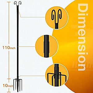 addlon 4Pack 10FT String Light Poles for Outdoor String Lights, Waterproof Harder Metal Outdoor Poles for Hanging String Lights for Patio, Garden, Bistro, Wedding, Parties - Black