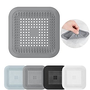 Hair Catcher, Silicone Shower Drain Hair Stopper for Bathroom Kitchen Shower Easy to Clean and Durable with Suction Cups (4)