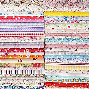 Quilting Fabric, Misscrafts Cotton Craft Fabric Bundle Squares Patchwork Pre-Cut Quilt Squares for DIY Sewing Scrapbooking Quilting Dot Pattern (50PCS 20X20cm)