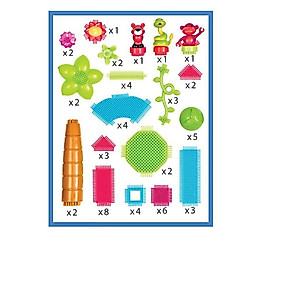 Battat- Bristle Blocks- STEM Interlocking Building Blocks- 58 pc Playset- Reusable Storage Bucket- Developmental Toys for Toddlers & Kids- Jungle Adventure- 2 Years +