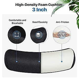 Ergonomic Home Office Chair High Back Executive Desk Chair with Armsrest and Adjustable Headrest, Mesh Computer Chair with Retractable Footrest and Lumbar Support (Black)