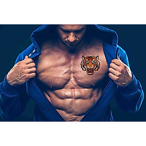 Dopetattoo 6 Sheets Temporary Tattoos Tiger Fake tattoos Neck Arm Chest for Women Men Adults