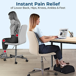 Foot Rest for Under Desk at Work – Adjustable Foam Footrest for Office & Home – Ergonomic Foot Stool for Gaming & Computer Chair – Cushion for Back & Leg Pain Relief - Black Mesh