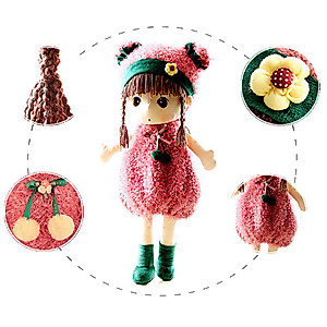 Plush Baby Doll Girl with Clothes, 17.7 Sweetheart Rag Doll Cozy Cuddle Soft Baby Doll for Kids Babies,Plush Stuffed Toy with Hat Skirt Plush Toy Baby Girls Sleeping Partner Doll Xmas Birthday Gift