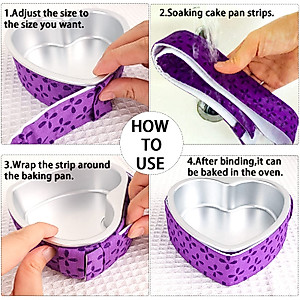 Winerming 4-Piece Bake Even Strip,Cake Pan Strips,Cake Pan Dampen Strips,Cake Pan Strips, Super Absorbent Thick Cotton,Keeps Cakes More Level and Prevents Crowning with Cleaner Edges