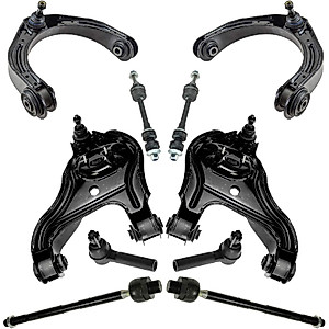 TRQ Front Steering & Suspension Kit Control Arm with Ball Joint Sway Bar Stabilizer Link Tie Rod Compatible with 2006-2010 Dodge Ram 2500 Ram 3500